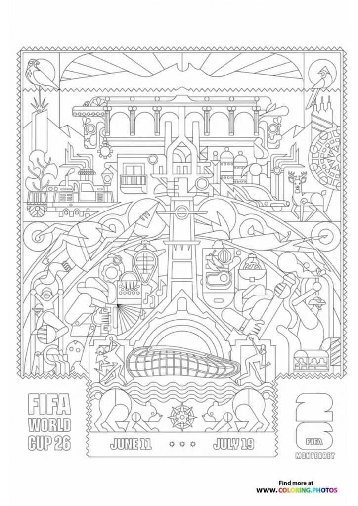 Monterry FIFA 2026 - Coloring Pages for kids