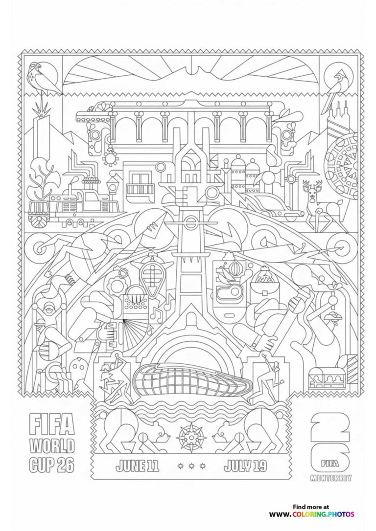 Monterry FIFA 2026 - Coloring Pages for kids