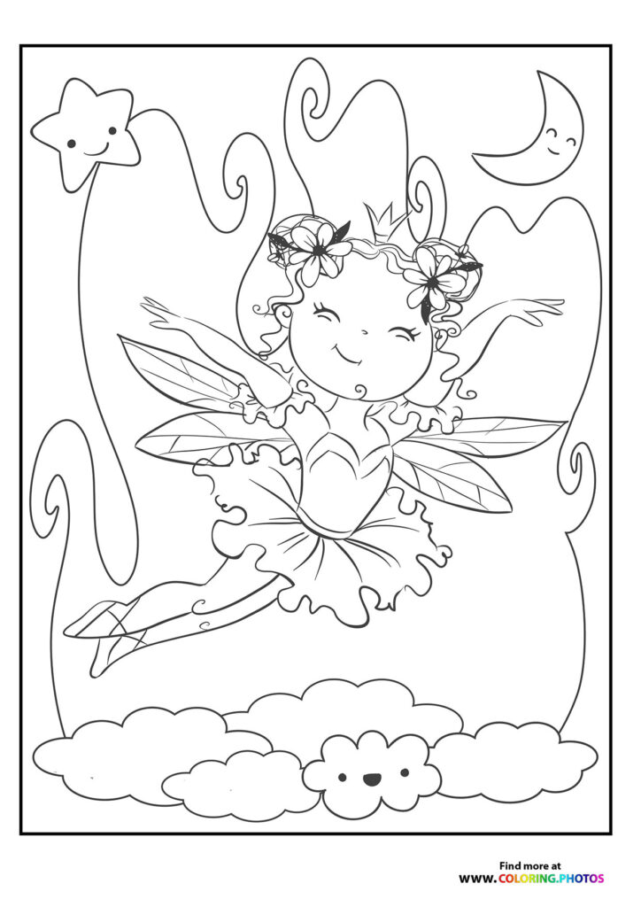 Moon fairy - Coloring Pages for kids