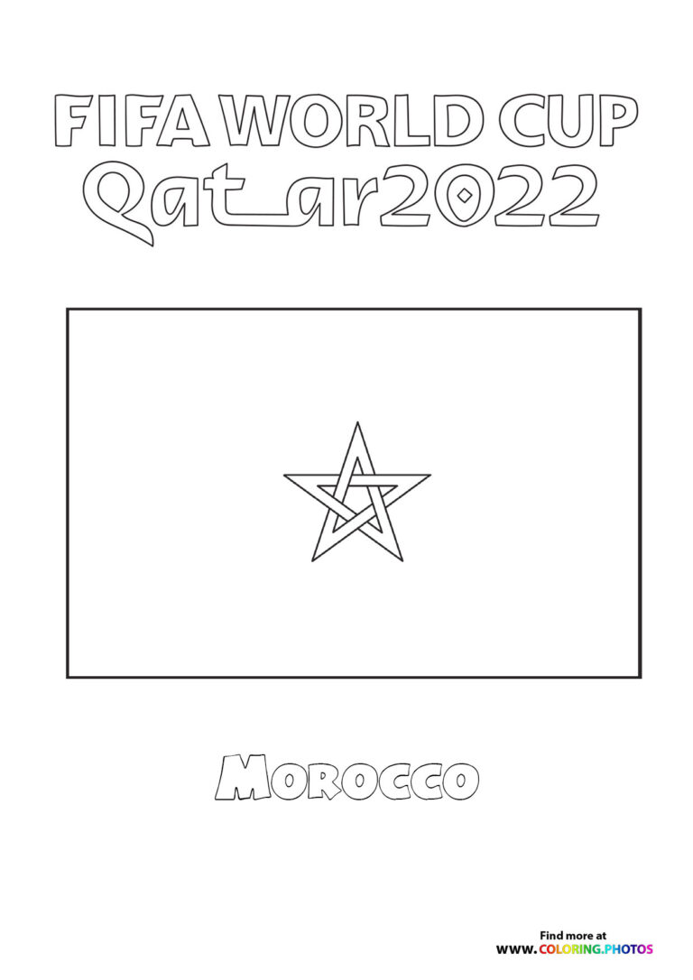 Morocco World Cup flag - Coloring Pages for kids