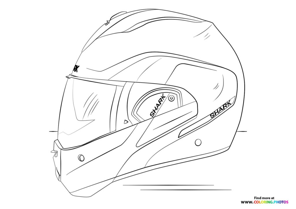 Motorcycle helmet - Coloring Pages for kids