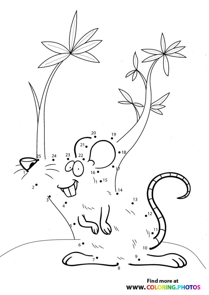 Mouse dot the dots - Coloring Pages for kids