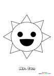 Mr Sun Sprunki - Coloring Pages for kids