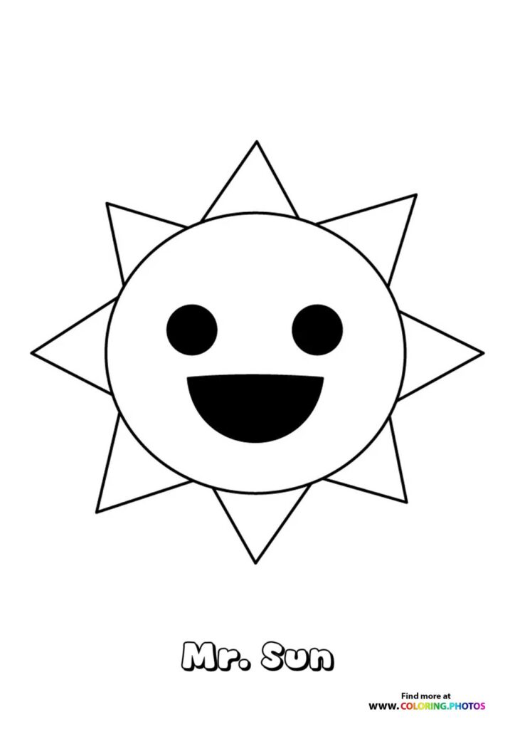 Mr Sun Sprunki - Coloring Pages for kids
