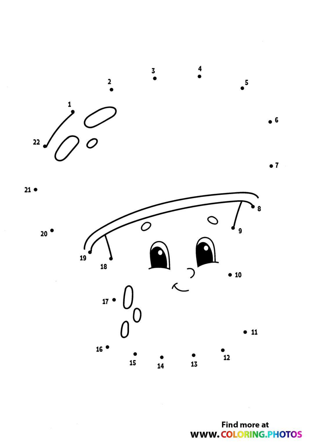 Dot to dots | Worksheets for kids | Free print, connect and color