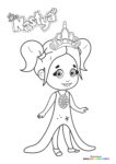 Nastya in a dress - Coloring Pages for kids