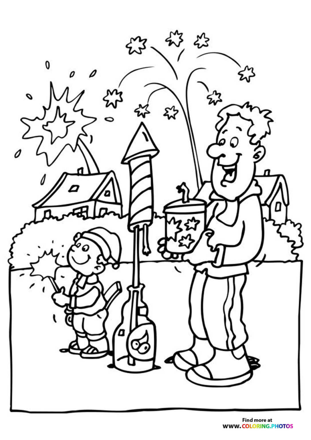 New Years Eve - Coloring Pages for kids | Free and easy print or download