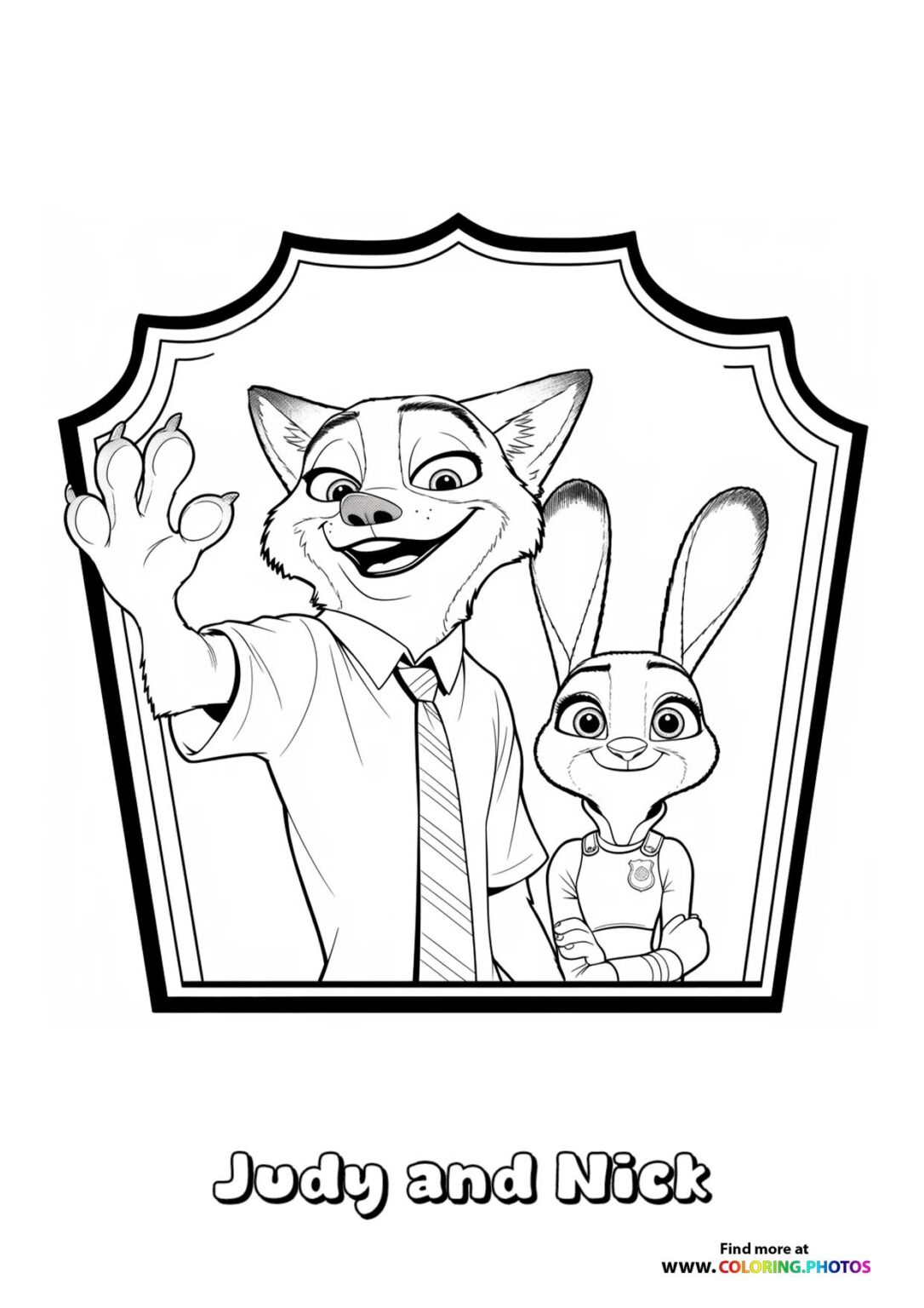 Nick and Judy from Zootopia 2 poster - Coloring Pages for kids
