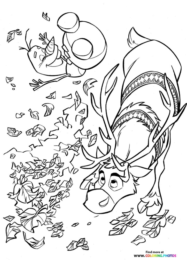 Olaf and Sven - Coloring Pages for kids