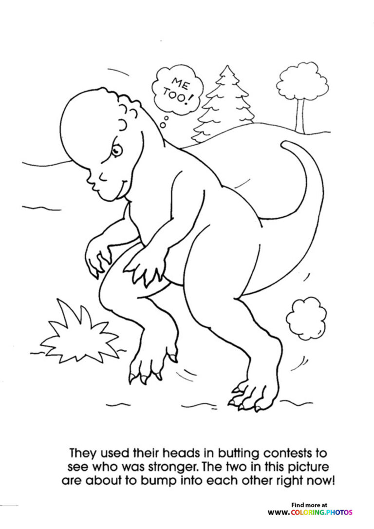 Pachycephalosaurus butting heards - Coloring Pages for kids