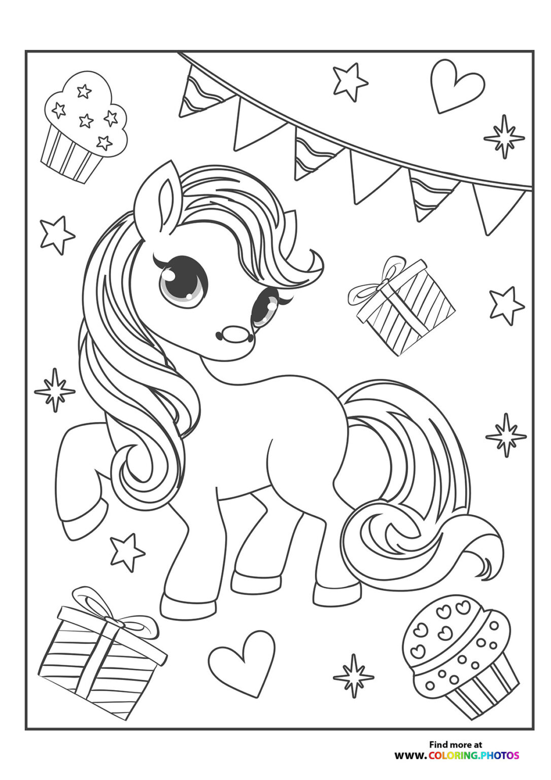 Pony Coloring Pages for kids | Free and easy print or download