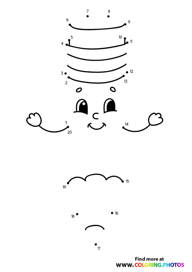 Dot to dots | Worksheets for kids | Free print, connect and color