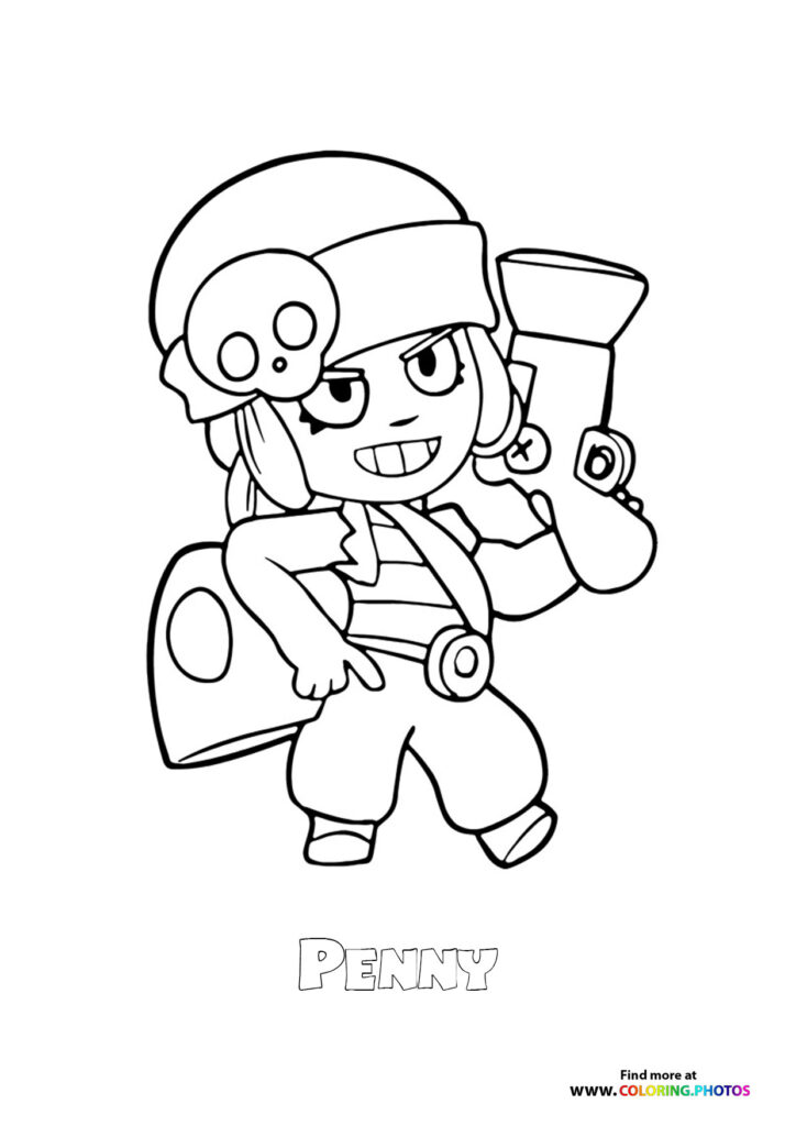 Penny Brawls Stars - Coloring Pages for kids