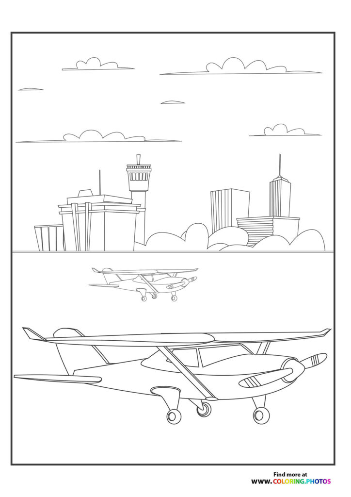 Planes getting ready for takeoff - Coloring Pages for kids