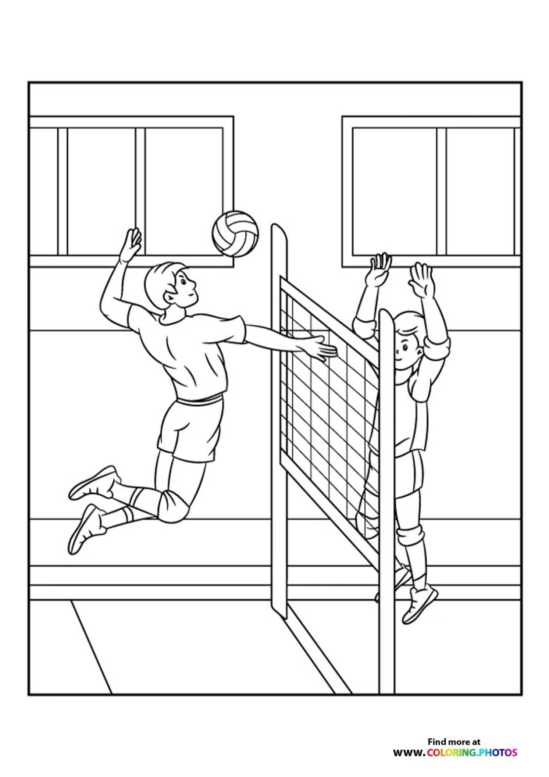 Playing volleyball - Coloring Pages for kids