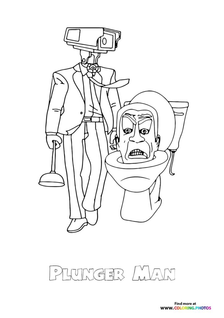 Plunger Man from Skibidi Toilet - Coloring Pages for kids