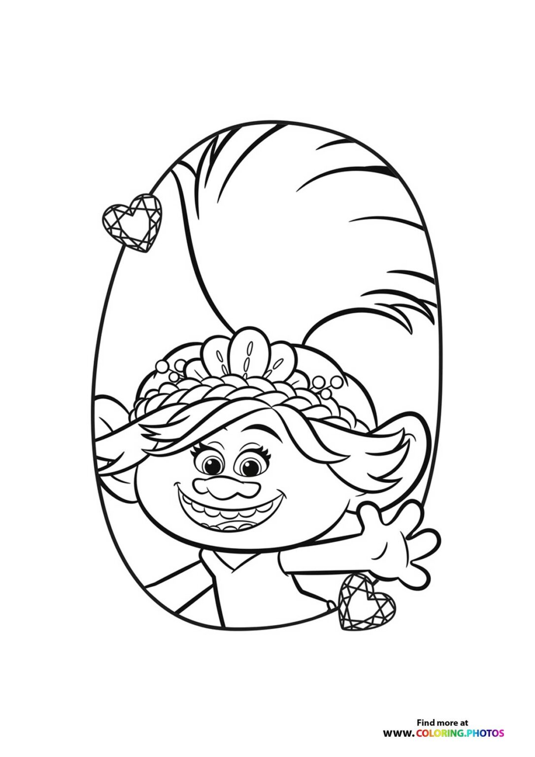 Viva and Poppy Trolls Band together - Coloring Pages for kids