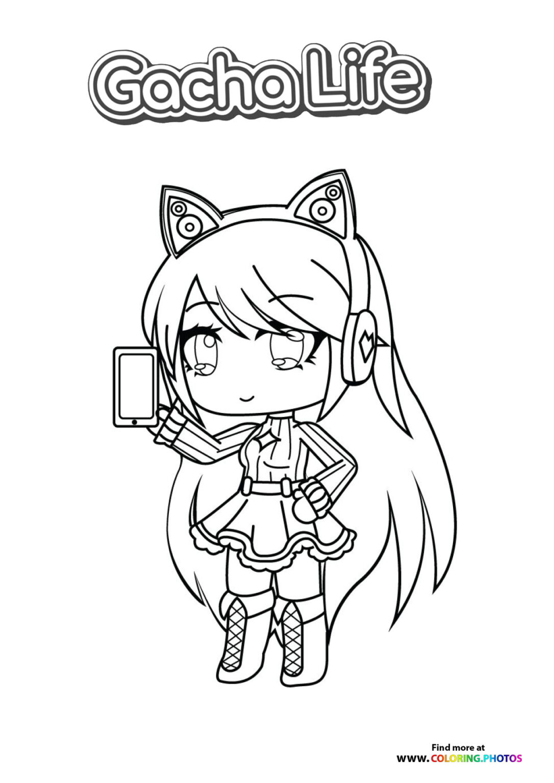 Cat girl from Gacha Life - Coloring Pages for kids