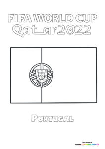 Portugal World Cup flag - Coloring Pages for kids