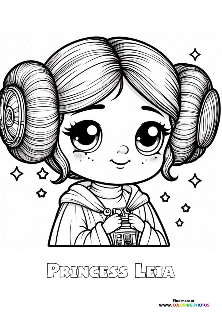Princess Leia from Star Wars - Coloring Pages for kids