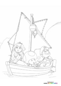 Princess Peach And Mario Super Mario Galaxy Movie Coloring Pages For Kids