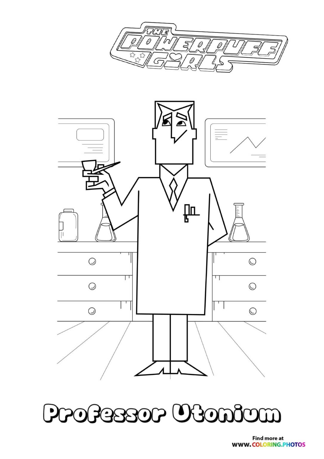 Professor Utonium from Powerpuff Girls - Coloring Pages for kids