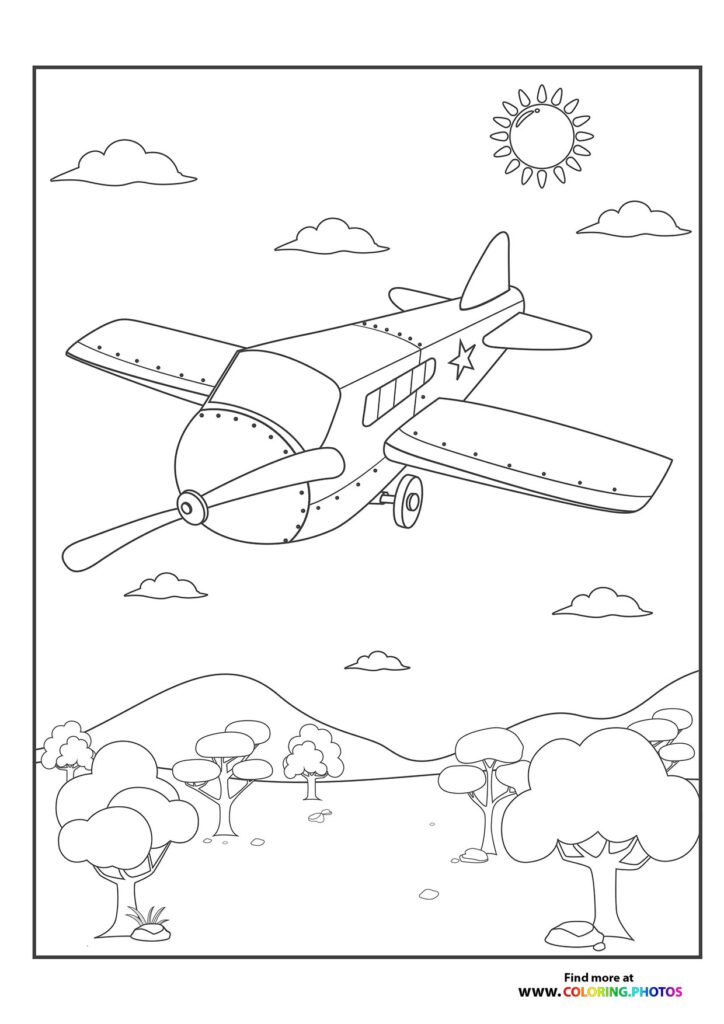 Propeller plane - Coloring Pages for kids