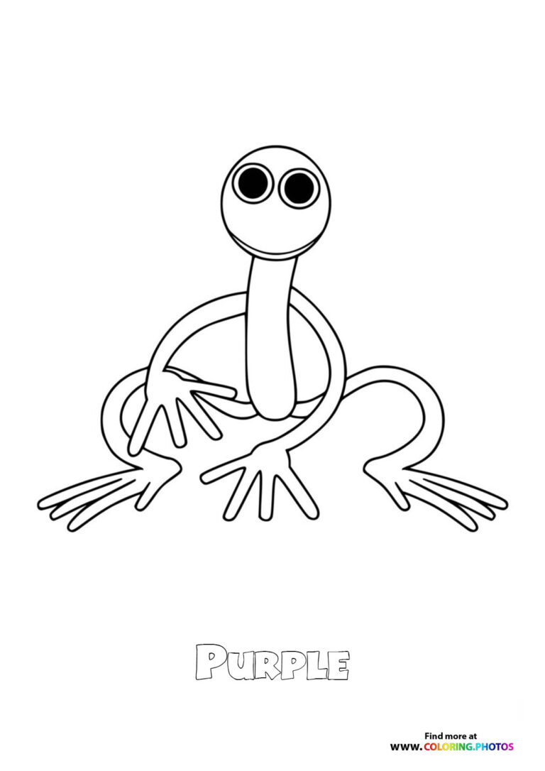 Purple from Rainbow Friends - Coloring Pages for kids
