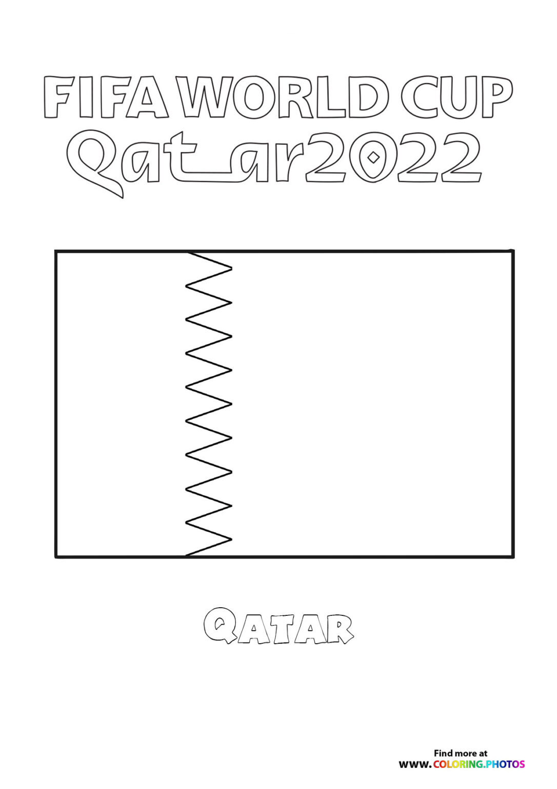 Qatar World Cup flag - Coloring Pages for kids