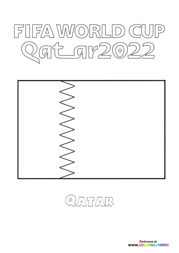 Qatar World Cup flag - Coloring Pages for kids