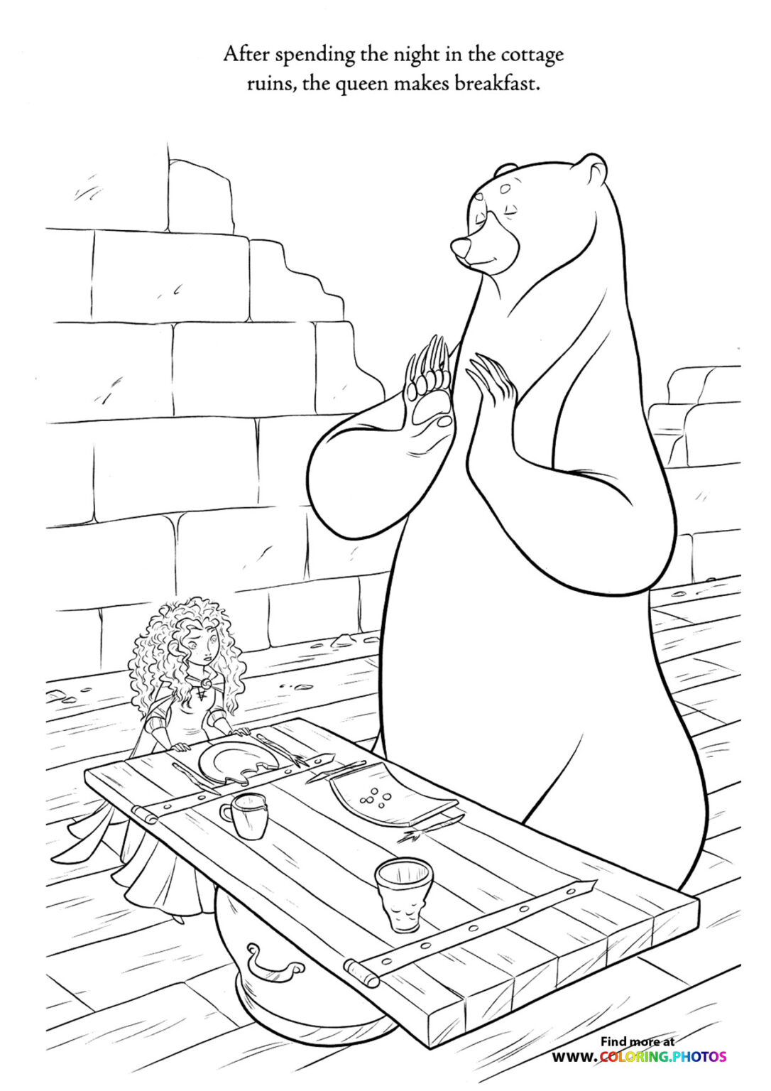 Queen Elinor in bear form - Coloring Pages for kids