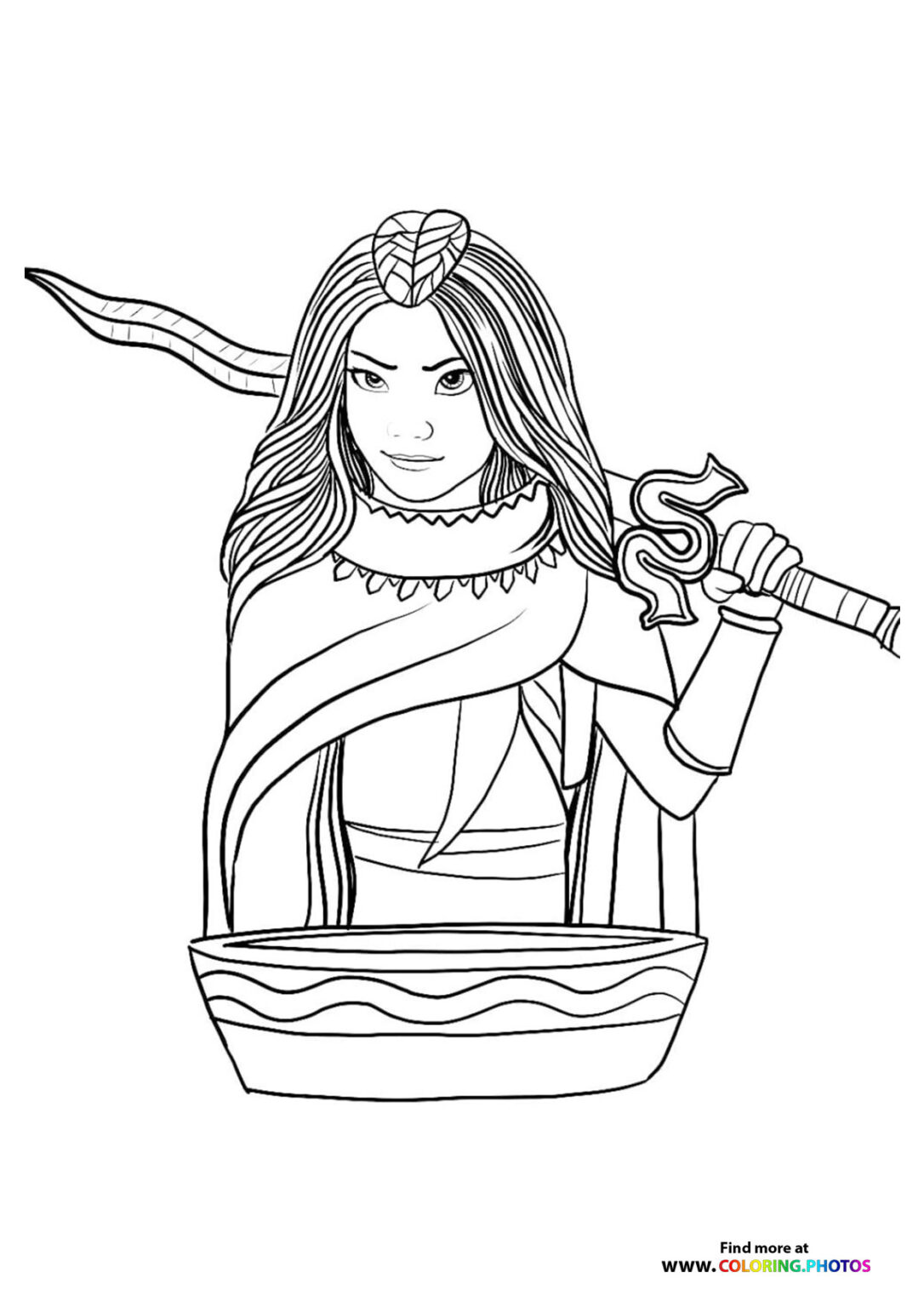 Raya portrait Disney princess - Coloring Pages for kids