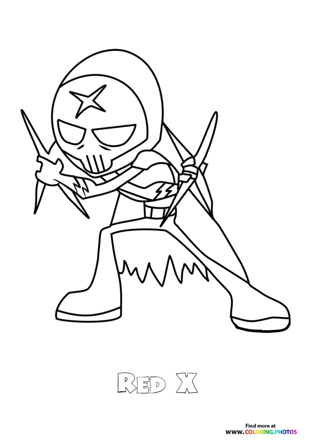 Red X Teen Titans Go - Coloring Pages for kids