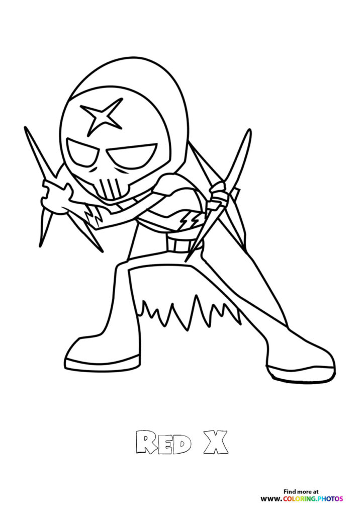 Red X Teen Titans Go - Coloring Pages for kids