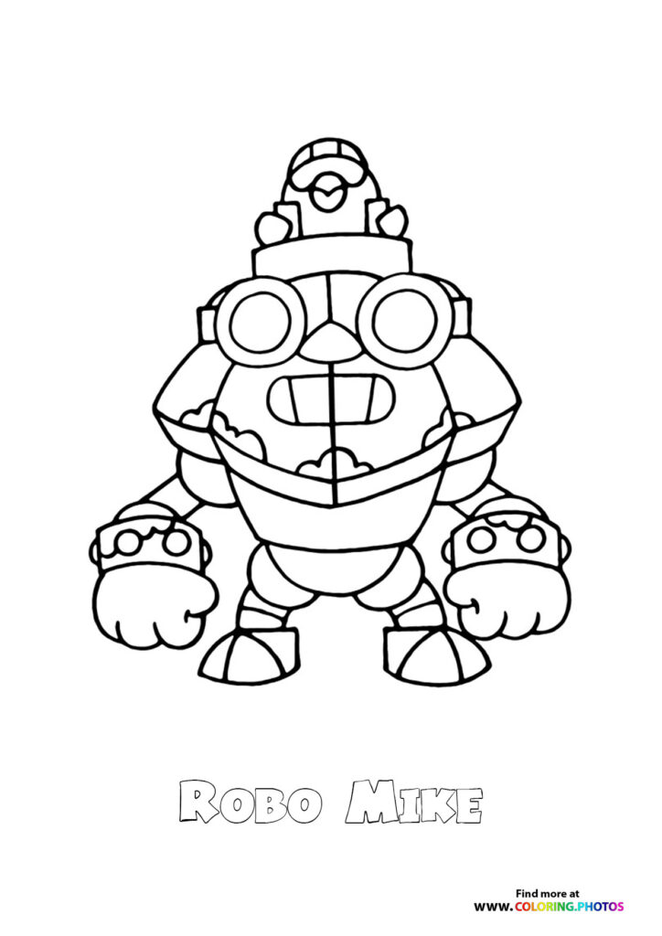 Robo Mike Brawls Stars - Coloring Pages for kids