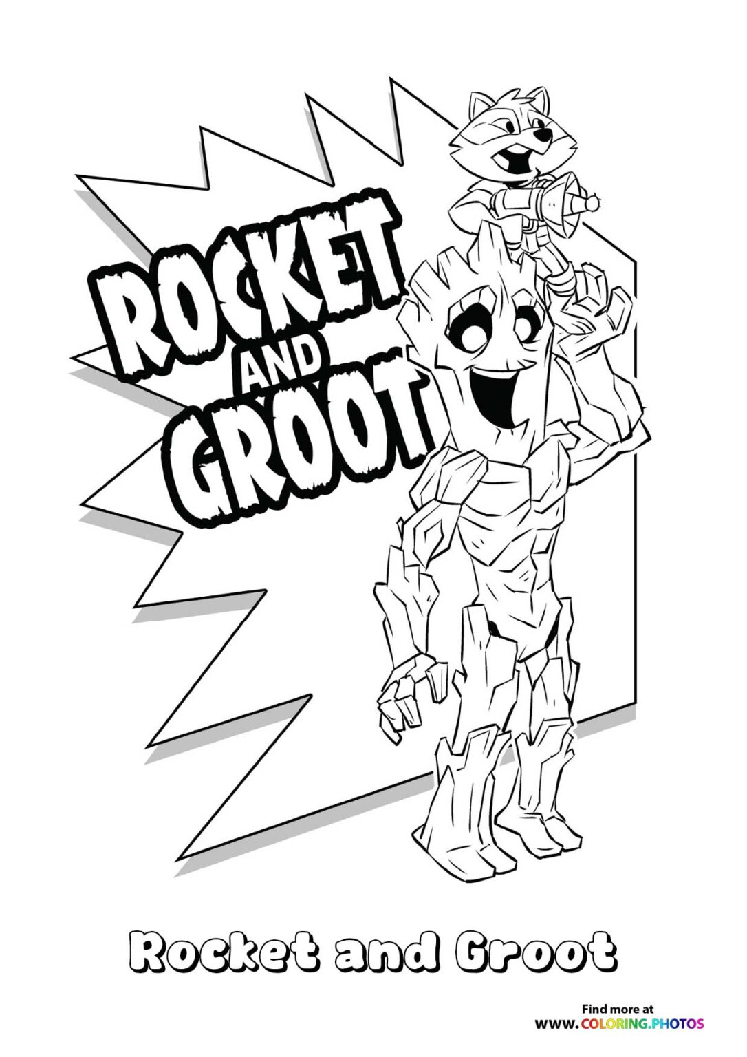 Rocket and Groot Marvel Rivals - Coloring Pages for kids