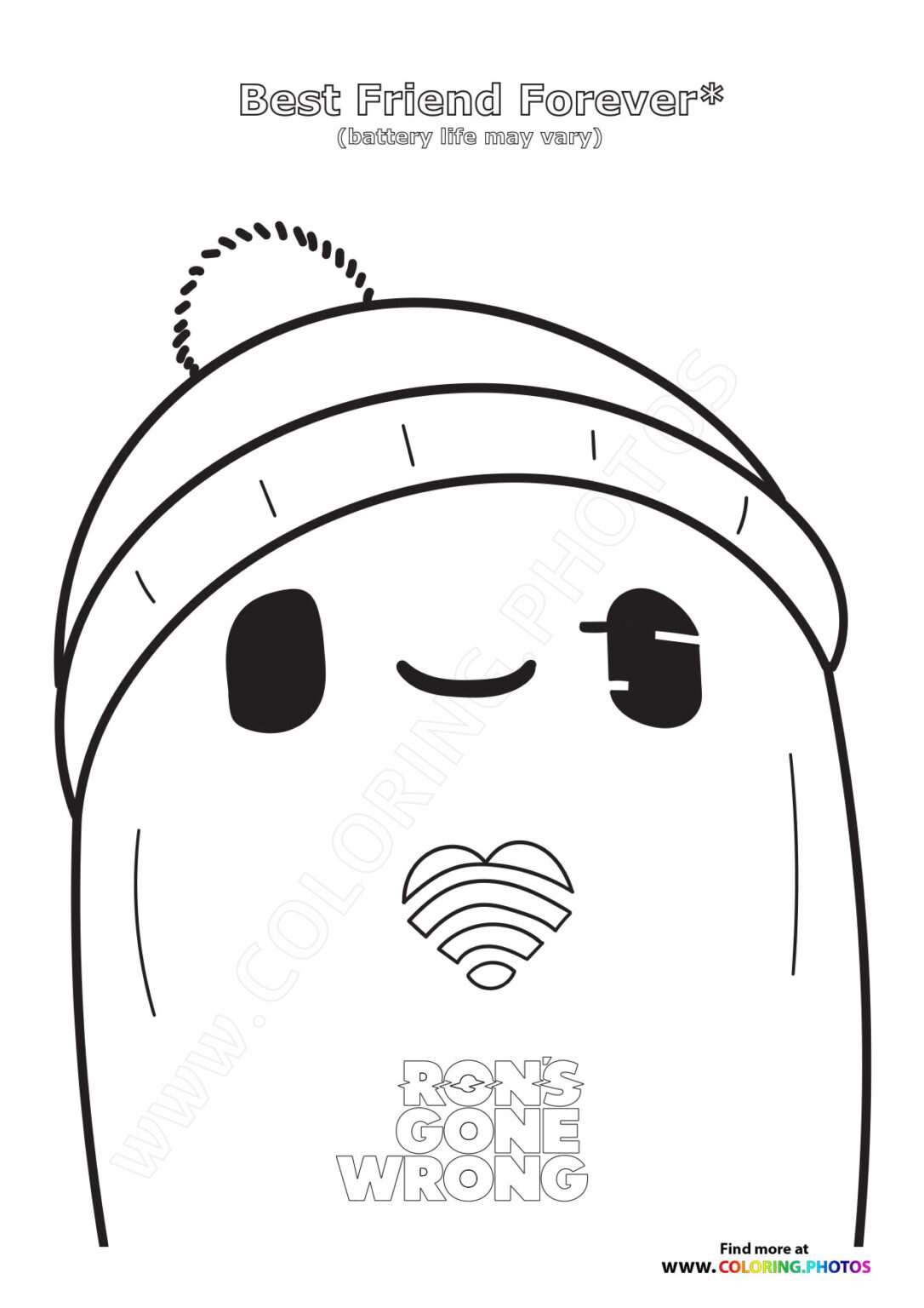 Ron with digital hart - Coloring Pages for kids