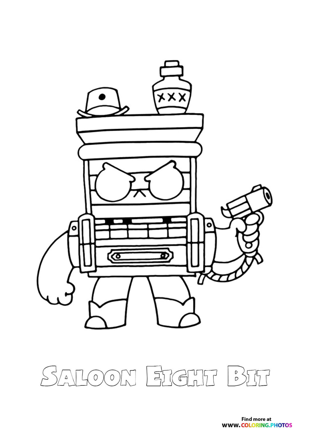 Saloon 8 Bit Brawls Stars - Coloring Pages for kids