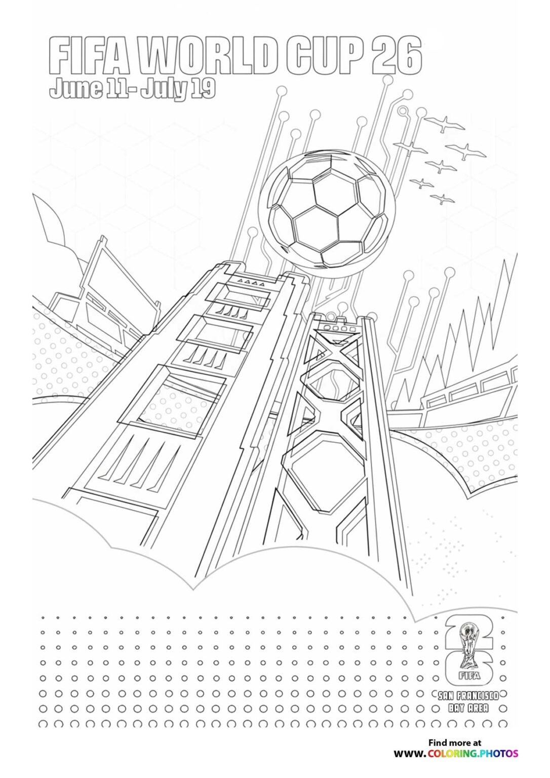 San Francisco FIFA 2026 - Coloring Pages for kids
