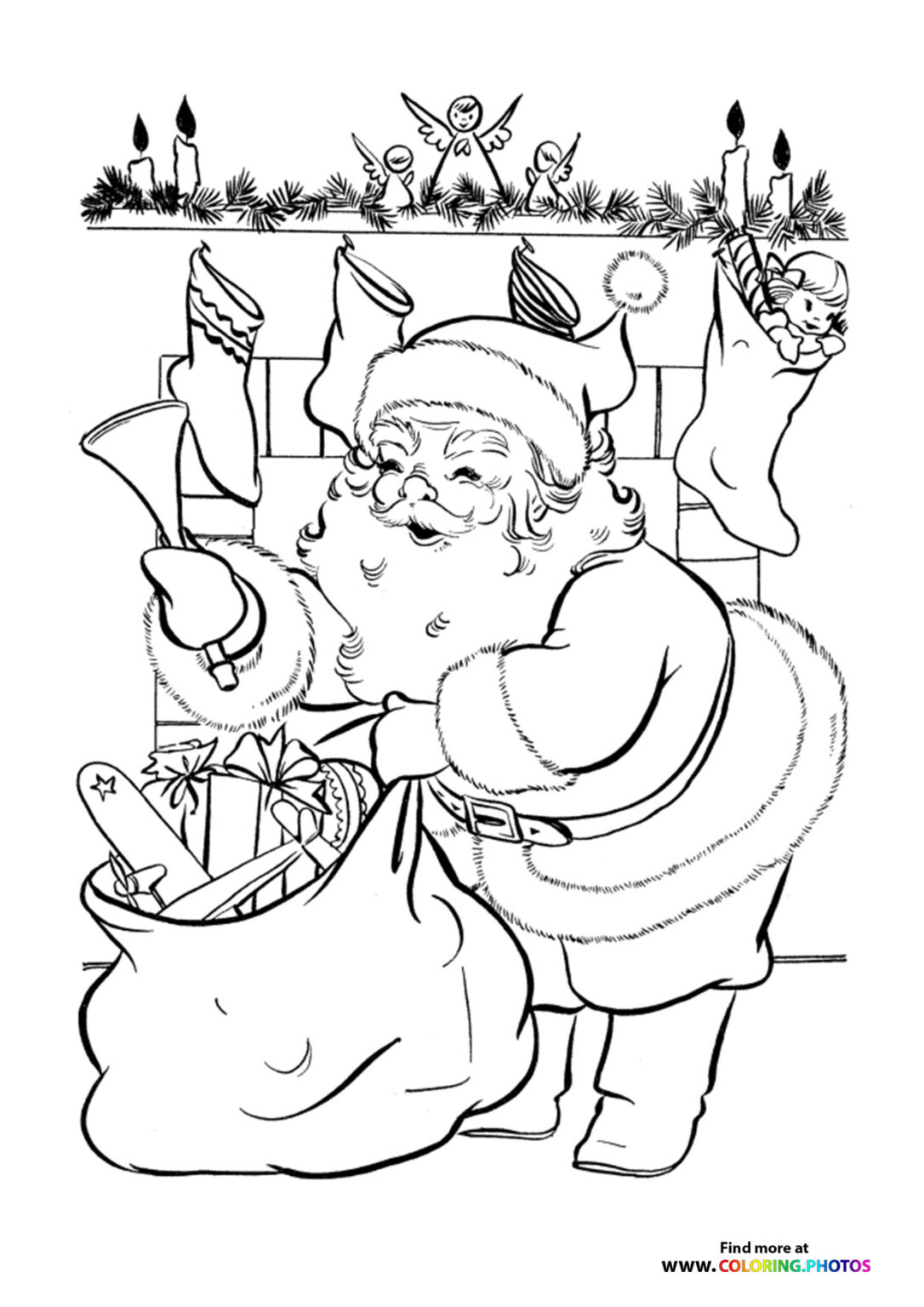 Santa Claus Coloring Pages For Kids Free And Easy Print Or Download