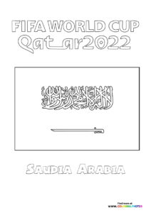 Saudia Arabia World Cup flag - Coloring Pages for kids