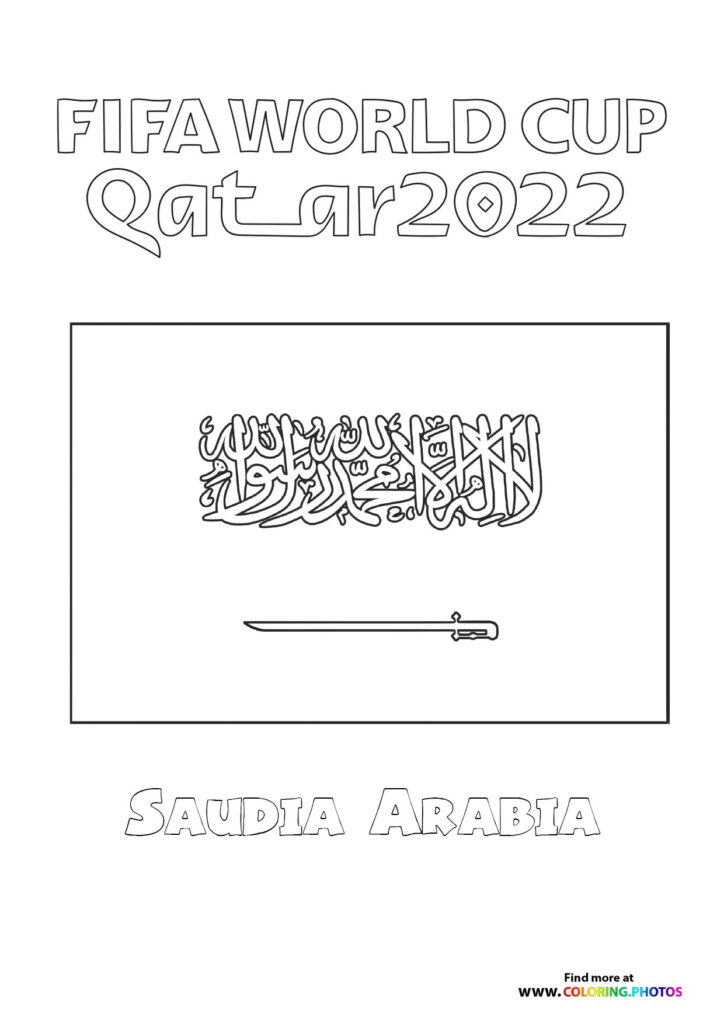 Saudia Arabia World Cup flag - Coloring Pages for kids