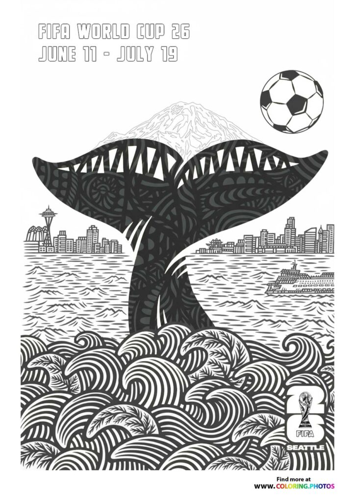 Seattle FIFA 2026 - Coloring Pages for kids