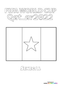 Senegal World Cup flag - Coloring Pages for kids