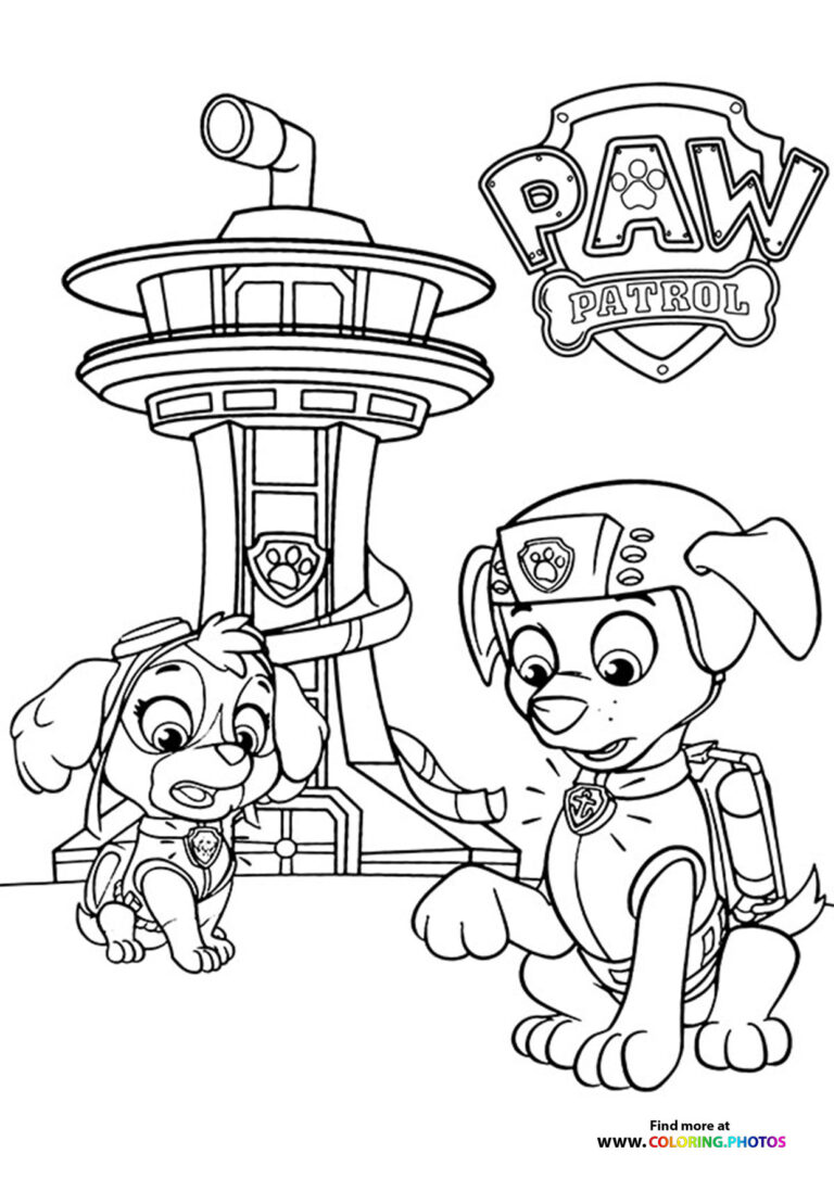 Skye and Zuma - Coloring Pages for kids