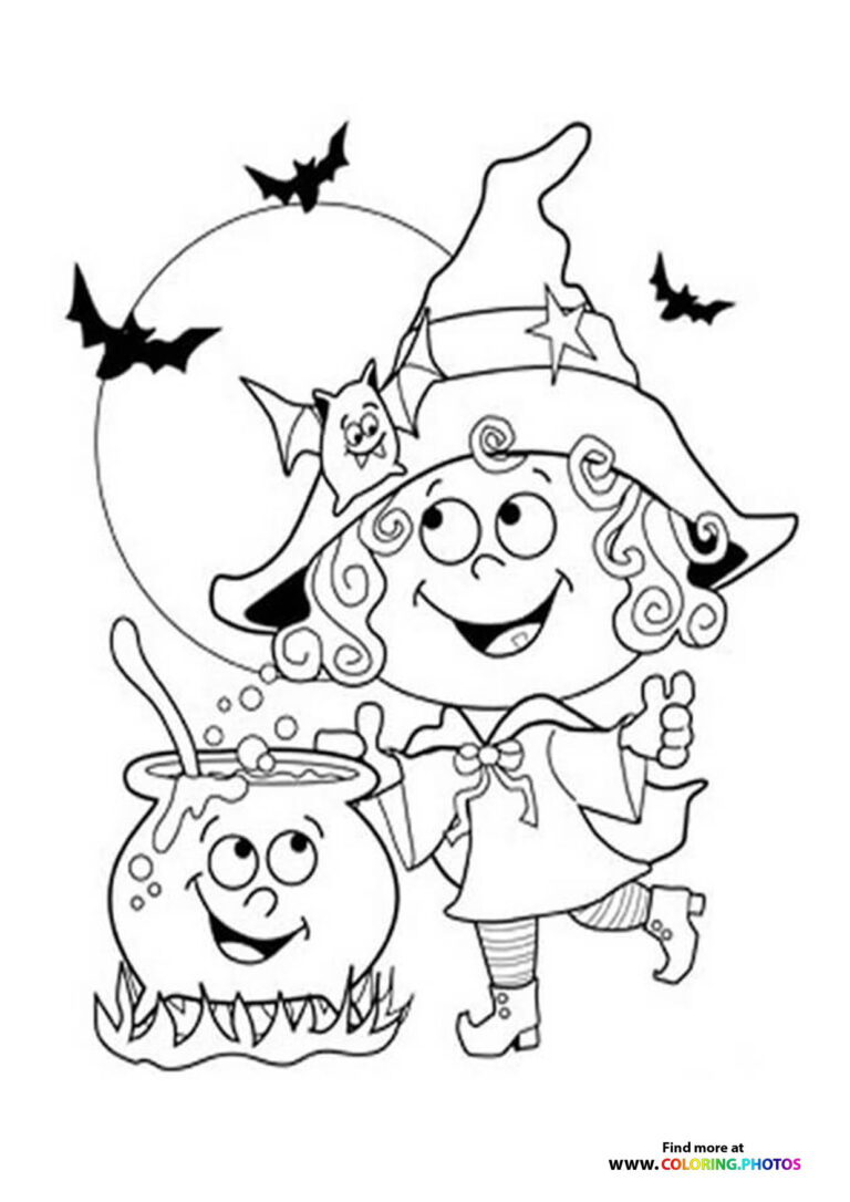 Halloween witches - Coloring Pages for kids | Free and easy printables