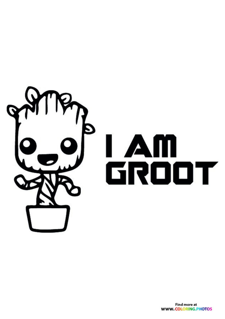 I Am Groot - Coloring Pages for kids | 100% free and easy printables