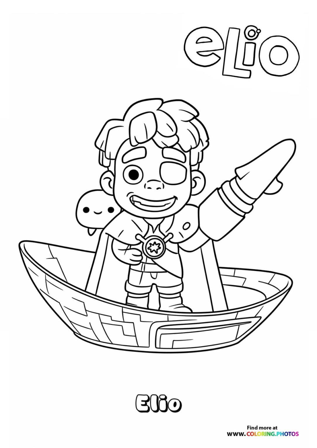 Small cute Elio - Coloring Pages for kids