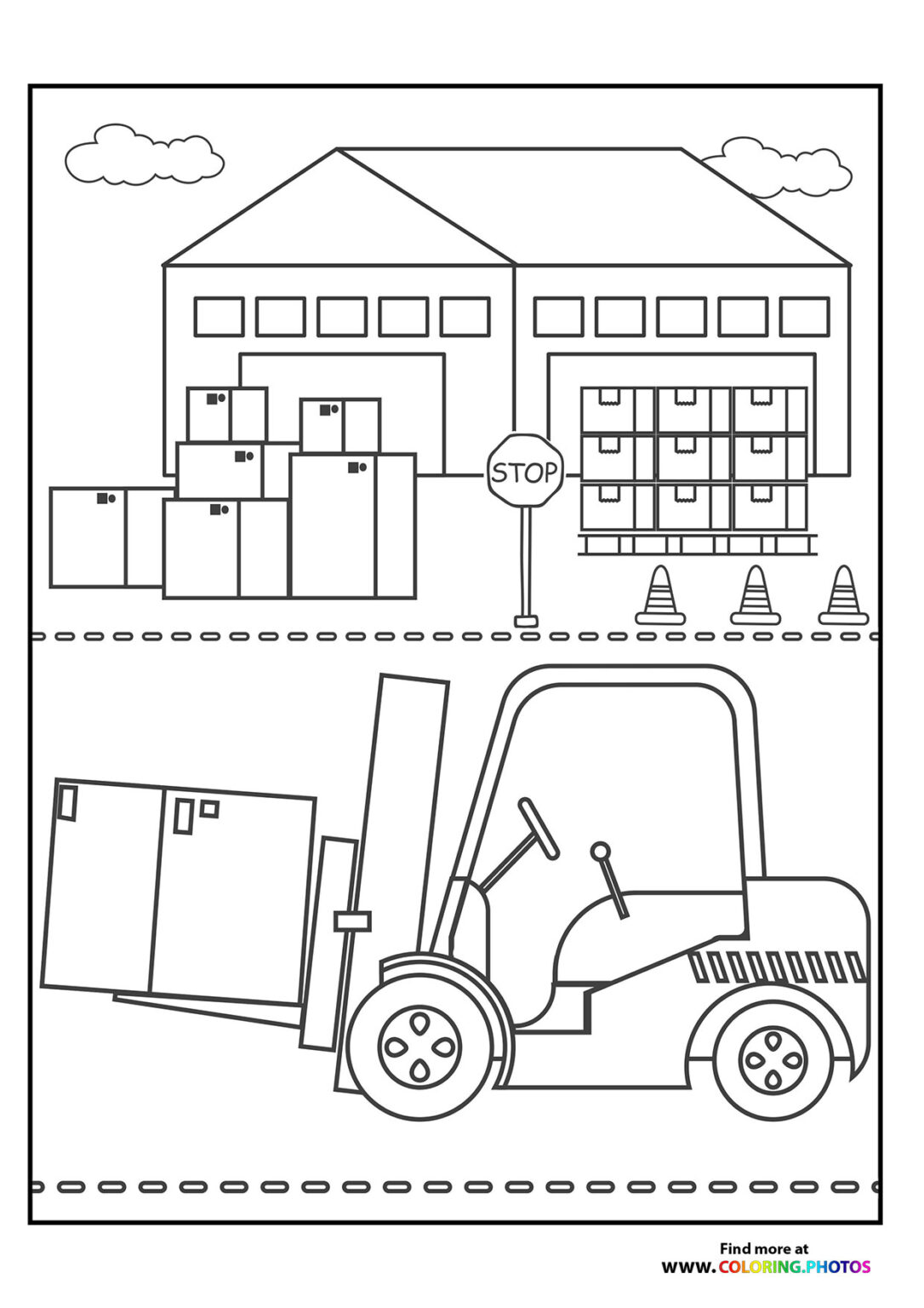 Small forklift - Coloring Pages for kids
