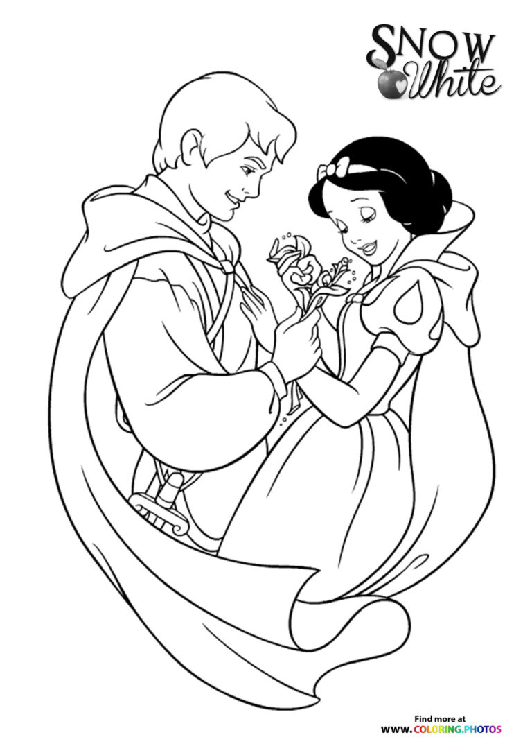 Snow White and the Seven Dwarfs coloring pages | Free download sheets
